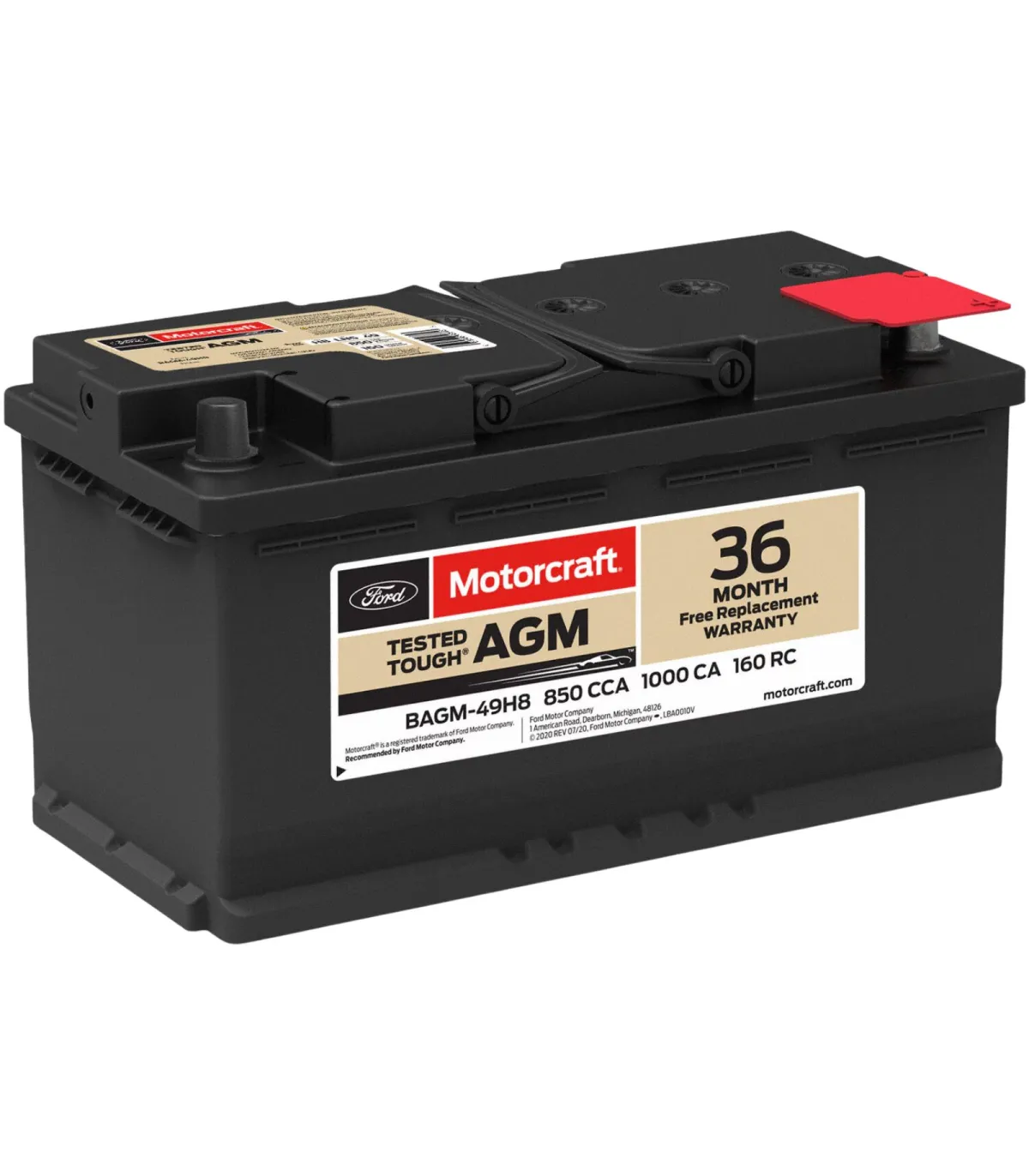 Batería Motorcraft BAGM-49H8 AGM | Grupo 49/H8 | 8 Años Garantía | AF