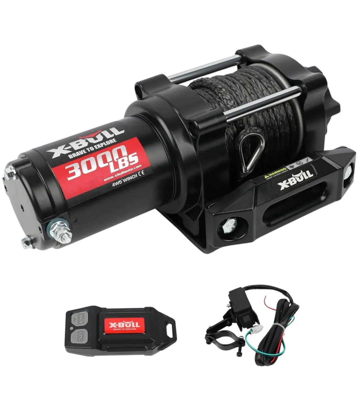 Cabrestante X-Bull 3000 Lbs | IP68 Sumergible | Cuerda Sintética | AF